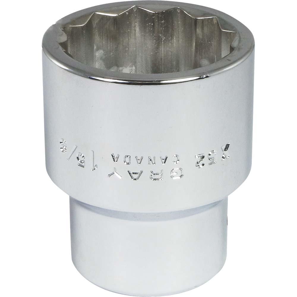 1" Drive 12 Point Standard Length Sockets - Mirror Chrome Finish – Gray ...